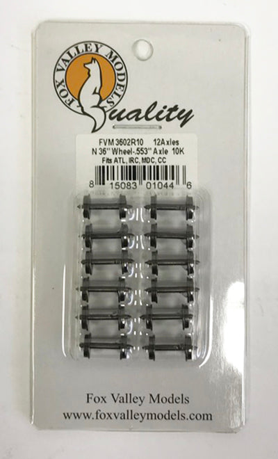N 3602R10 - 36" wheel w/.553" Axle & 10K resistance – Fox Valley Models